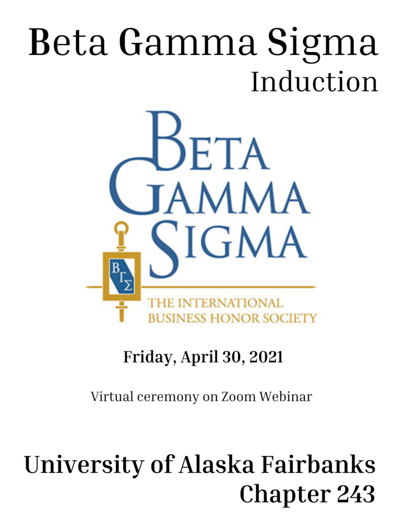2021 Beta Gamma Sigma Induction Ceremony | College of Business and Security Management