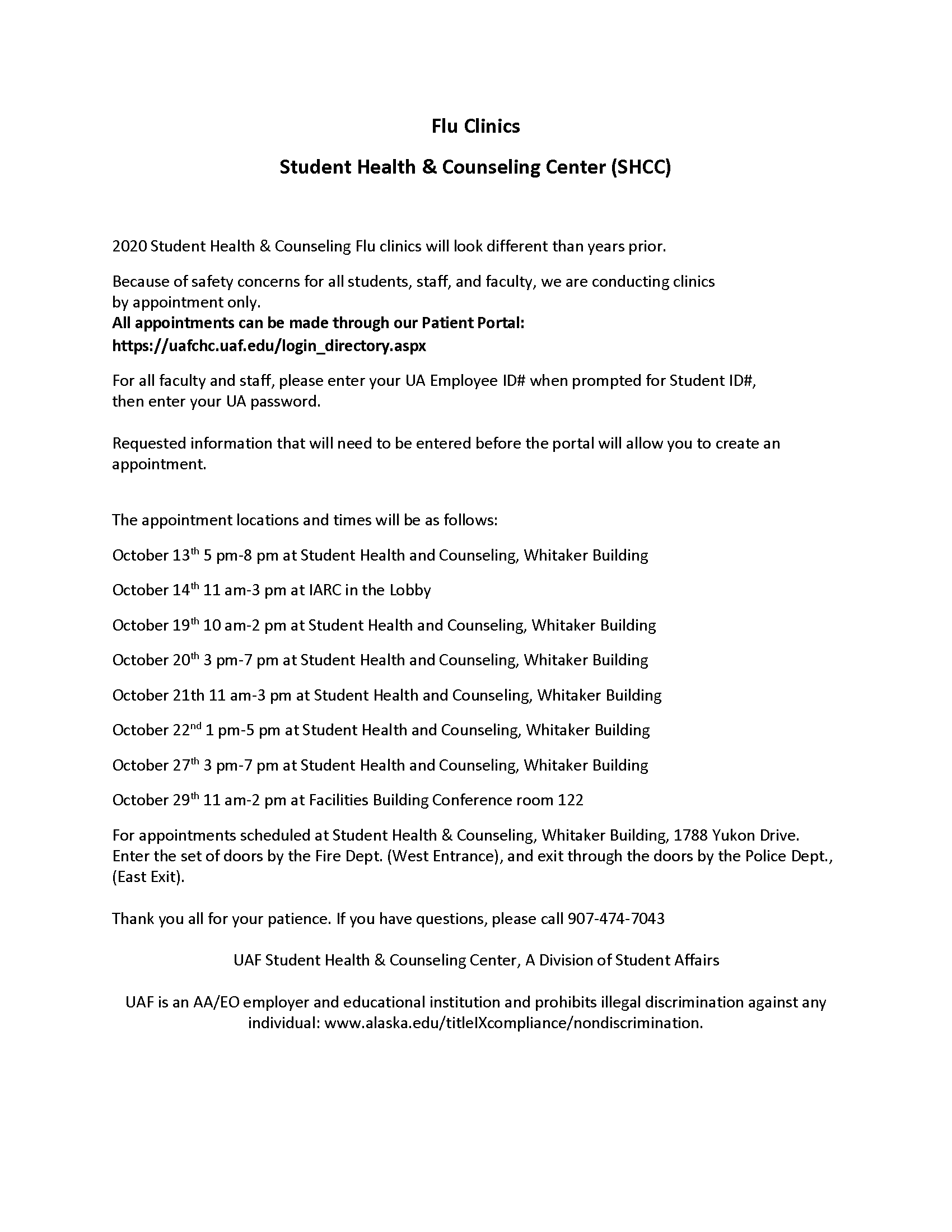 Welcome to UAF Student Health and Counseling | Student Health and ...