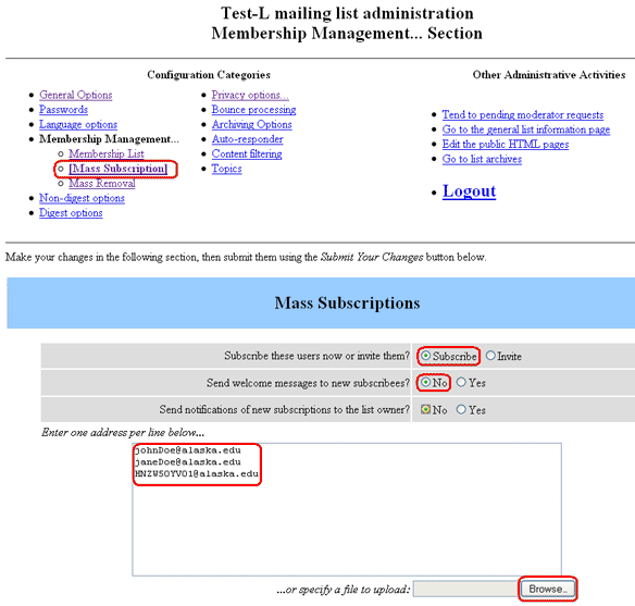 Bulk Uploading Email Addresses | Nanook Technology Services